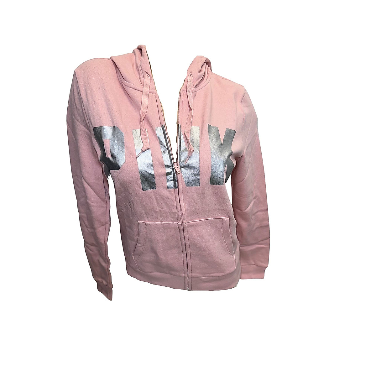 Victoria's Secret Pink Relaxed Fit Fleece Zip Up Perfect Shine Hoodie Color Pink New (as1, alpha, x_l, regular, regular)