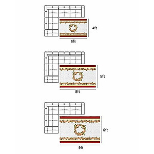 Fall Outdoor Patio Rugs Sunflower Pumpkin Maple Leaf Outdoor Area Rug Harvest Wreath Non-Slip Backyard/Camping RV Rug/Deck/Porch Rug Front Door Floor Mat Carpet,5x8ft,