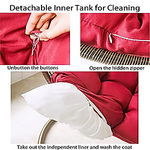 MHUQIA Hanging Basket Chair Cushions, Hanging Egg Chair Cushion Replacement, Indoor, Hanging Hammock Chair Cushion, Thick Nest Back Pillow Patio Garden Swing Chair Cushion Seat Pads (E)