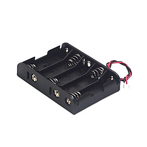 LampVPath (Pack of 2 5 AA Battery Holder, 5 AA Battery Holder with Leads, 5 AA Battery Holder with Wires