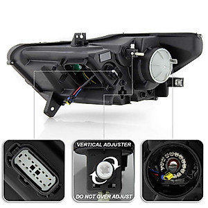 ACANII - For [HID/Xenon Type] 2015-2017 Ford Mustang LED Tube Projector Headlight Headlamp Assembly Right Passenger Side