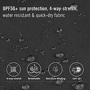 BALEAF Women's Hiking Cargo Capris Outdoor Lightweight Water Resistant Pants UPF 50 Zipper Pockets Black Size L