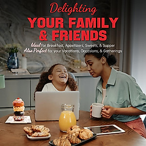 SugarWhisk Mini Donut Maker Machine, Electric Mini Bundt Cake Pan, Bake 6 Bundt Doughnuts with 3 Shapes, Excellent for Breakfast, Snacks, Desserts & More