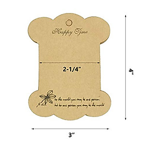 JSM 36 x Wrapping Cards Yarn Cards for Ribbons, Craft DIY Sewing Storage(Natural Brown Paper, 4 x 3 inch)
