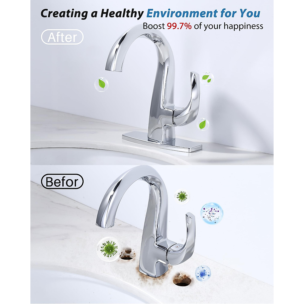 Faucet Cover Plate Chrome Bathroom: 6 Inch Stainless Steel Faucet Deck Plate - 4" Centerset Faucet Plates to Cover Holes - Anti-Scratch 4" Sink Base Plate for 1 or 3 Hole Bathroom Vanity Basin