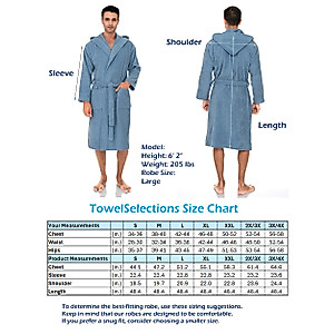 TowelSelections Mens Hooded Robe, Premium Cotton Terry Cloth Bathrobe, Soft Bath Robes for Men XX-Large Blue