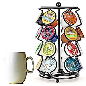 K-Cup Coffee Pod Storage Spinning Carousel Holder - 24 ct, Black