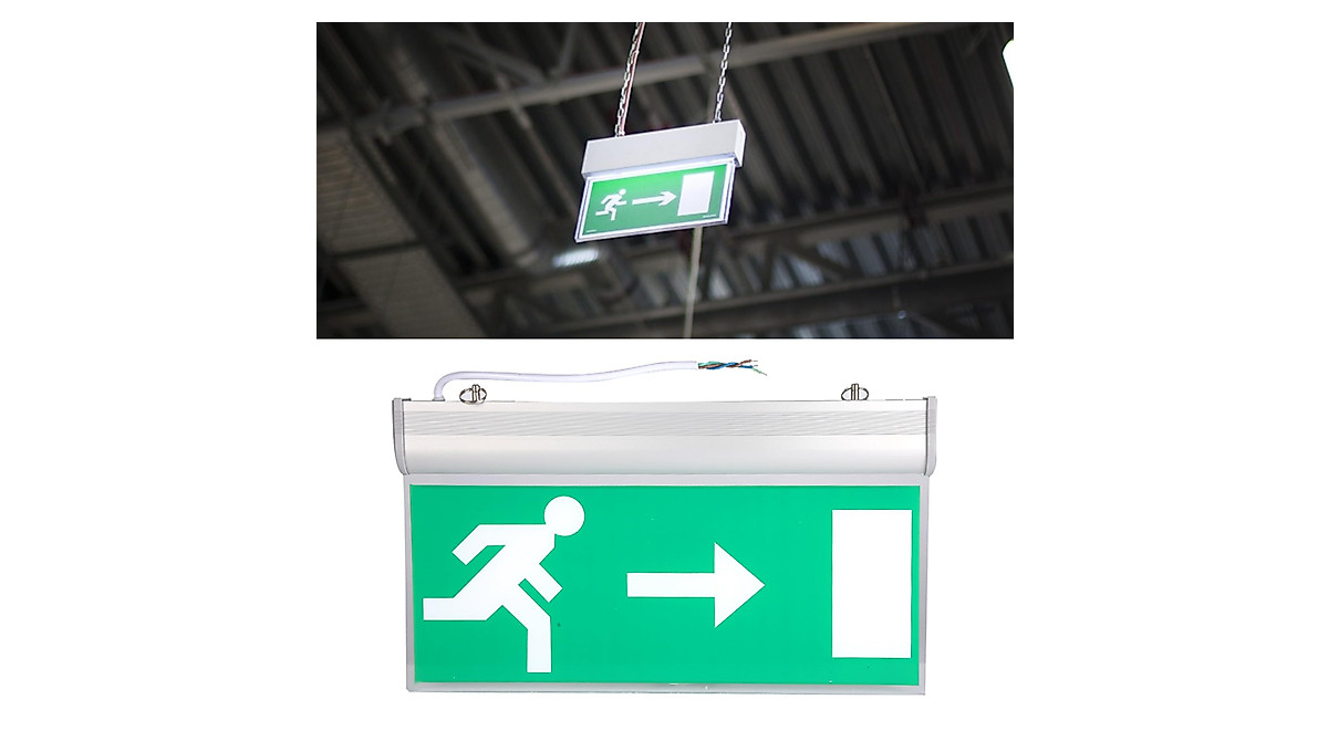 Emergency Exit Sign - LED & Photoluminescent Safety