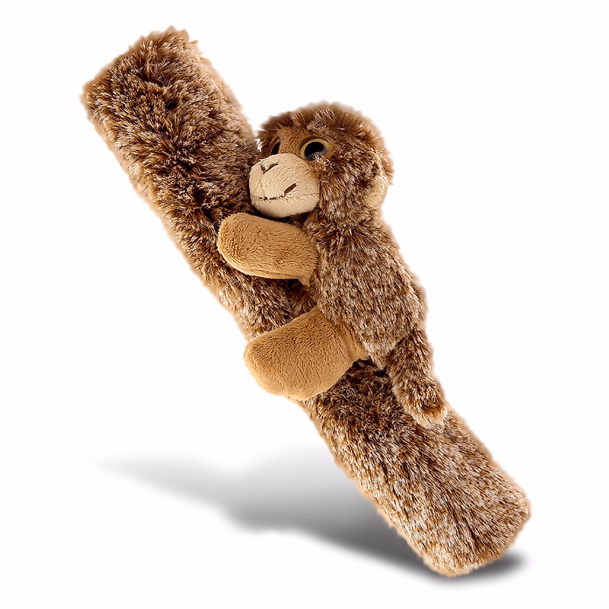 DolliBu Brown Monkey Plush Car Seatbelt Cover - Soft Fluffy Cushion Support for Safety Seat Belt Strap Cover, Decorative Wild Life Stuffed Animal Padded Toy Cute Vehicle Accessory for Kids & Adults