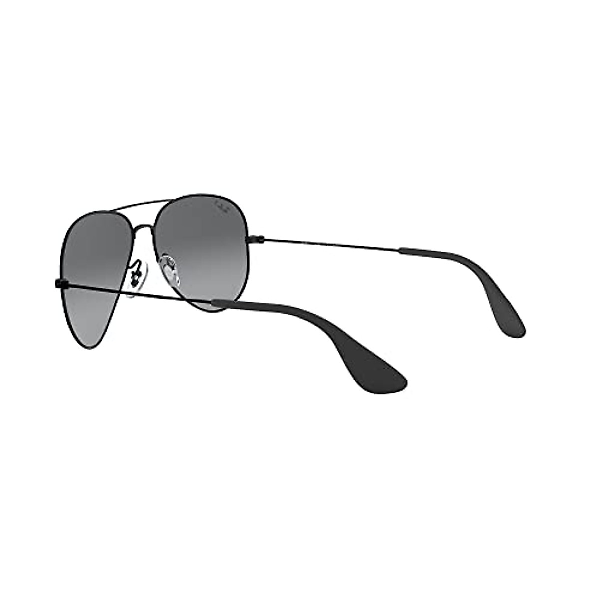 Ray-Ban RB3558 Aviator Sunglasses, Black/Polarized Light Grey Gradient Grey, 58 mm