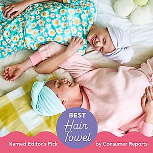 Turbie Twist 2-Pack Microfiber Hair Towel for Beauty, Travel, Gifting - Hair Wrap Turban for Straight, Wavy & Curly Hair - Premium Hair Care - Grey & Blue