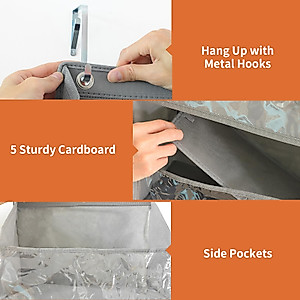 Fixwal Over The Door Hat Racks for Baseball Caps, Clear Deep Pockets Hat Organizer for Closet, Holds Up to 72 Caps Hat Storage Organizer With 3 Hooks, Grey