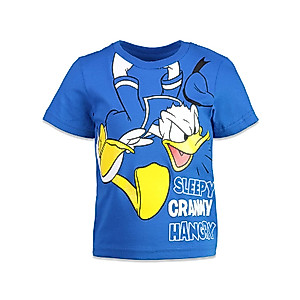 Disney Mickey Mouse Donald Duck Goofy Pluto Toddler Boys 4 Pack Graphic T-Shirts 4T
