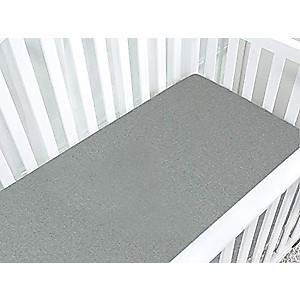 BlueSnail Waterproof Crib Fitted Sheets, Crib Mattress Protector for Standard Crib and Toddler Mattresses(2 Pack,Heather Gray)