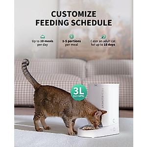 PETKIT Automatic Cat Feeder, Wi-Fi Enabled Smart Pet Feeder for Cats and Dogs, Auto Food Dispenser with Portion Control, Compatible for Freeze-Dried Pet Food, Stainless Steel Bowl…