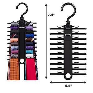 Tenby Living 2-Pack Black Tie Rack, Organizer, Hanger, Holder - Affordable Ti.