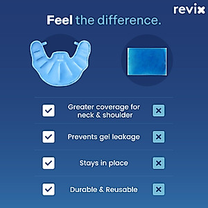 REVIX Ice Pack for Neck and Shoulders Upper Back Discomfort, Large Neck Ice Pack Wrap with Soft Plush Lining, Reusable Gel Cold Compress for Post-Workout Recovery, Blue