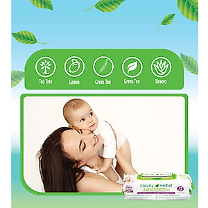 Clearly Herbal Baby Wipes, made with Essential Oils and Natural Herbal Extracts, Parent's Choice, Case Pack 864 Plant Based Wipes (12 Packs x 72 Count)