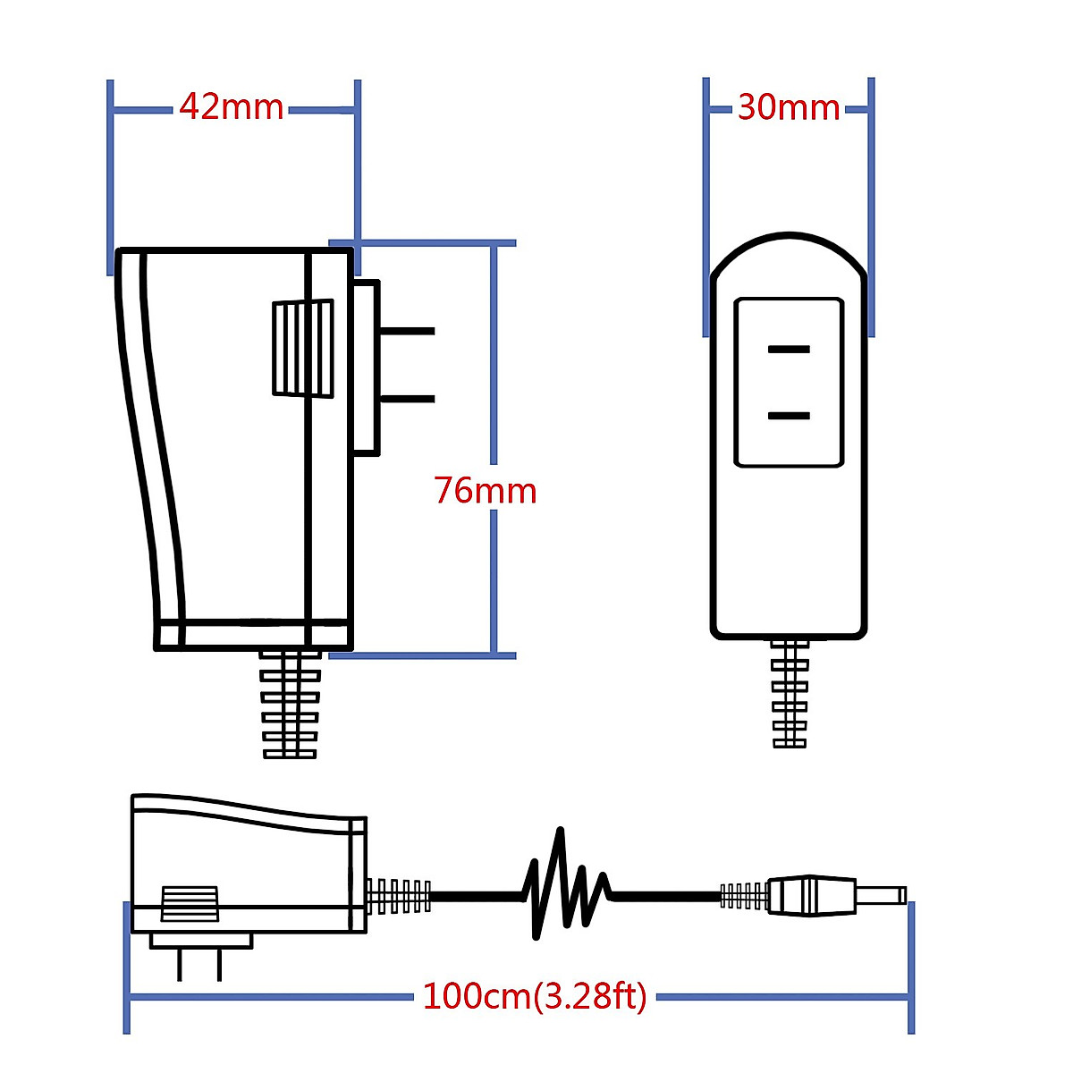 (Plesae Check The Output Size by Pic) DIKOO AC Power Adapter Output 6V 1A Wall Charger DC Adapter 3ft Length US Plug 5.5 x 2.5/5.5 x 2.1mm