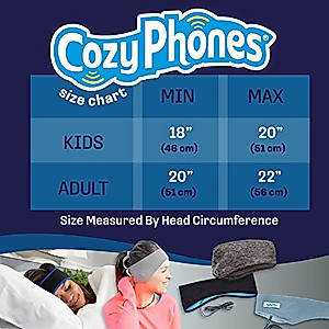 CozyPhones Sleep Headphones - Wireless Over Ear Headphones from Ultra Thin Cool Mesh Chordless Head Phones for Side Sleepers, Meditation, Running, Laptop, and Phone - Black Lycra