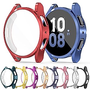 RICHONE [10 Pack] Compatible with Samsung Galaxy Watch FE 4/5 40mm Screen Protector Case, Full Protection Cover Soft TPU Bumper Frame Accessories (10 Colors, Galaxy Watch 5/4 FE 40 mm)