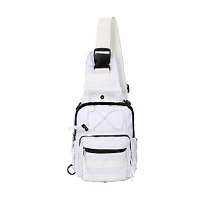 flipfit Tactical Shoulder Bag, Military Every Day Carry Sling Bag, Outdoor Portable Shoulder Pack For Men Women（White
