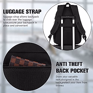 Laptop Backpack Travel, School Backpack with Usb Charging Port for Men Womens Boys Girls Water Resistant College School Bookbag Business Computer Backpack Fits 15.6 Inch Notebook Over 3 Years Old