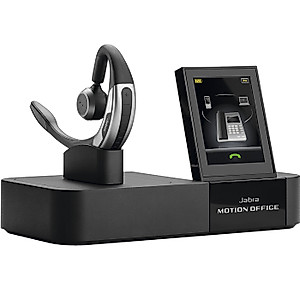 Jabra Motion Office MS Certified for Skype for Business Bluetooth Headset with Touch Screen Base for Desk Phone, VoIP Softphone, Mobile Phones and Tablets