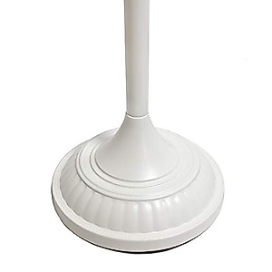 Elegant Designs LF2001-WHT 1 Light Torchiere Marbleized White Glass Shade Floor Lamp,