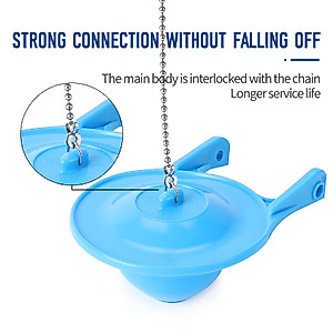 Toilet Flapper Replacement - 3 inch Universal Toilet Stopper Flapper Compatible with American Standard Toilet Tank Water Saving Rubber Flush Valve Flapper with Stainless Chain Long Lasting Rubber，2PCS