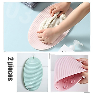 Washboard for Laundry-2 Pcs,Travel Portable Collapsible Washboard,Household Adsorption Washboard, Suitable for Hand Washing Diaper.