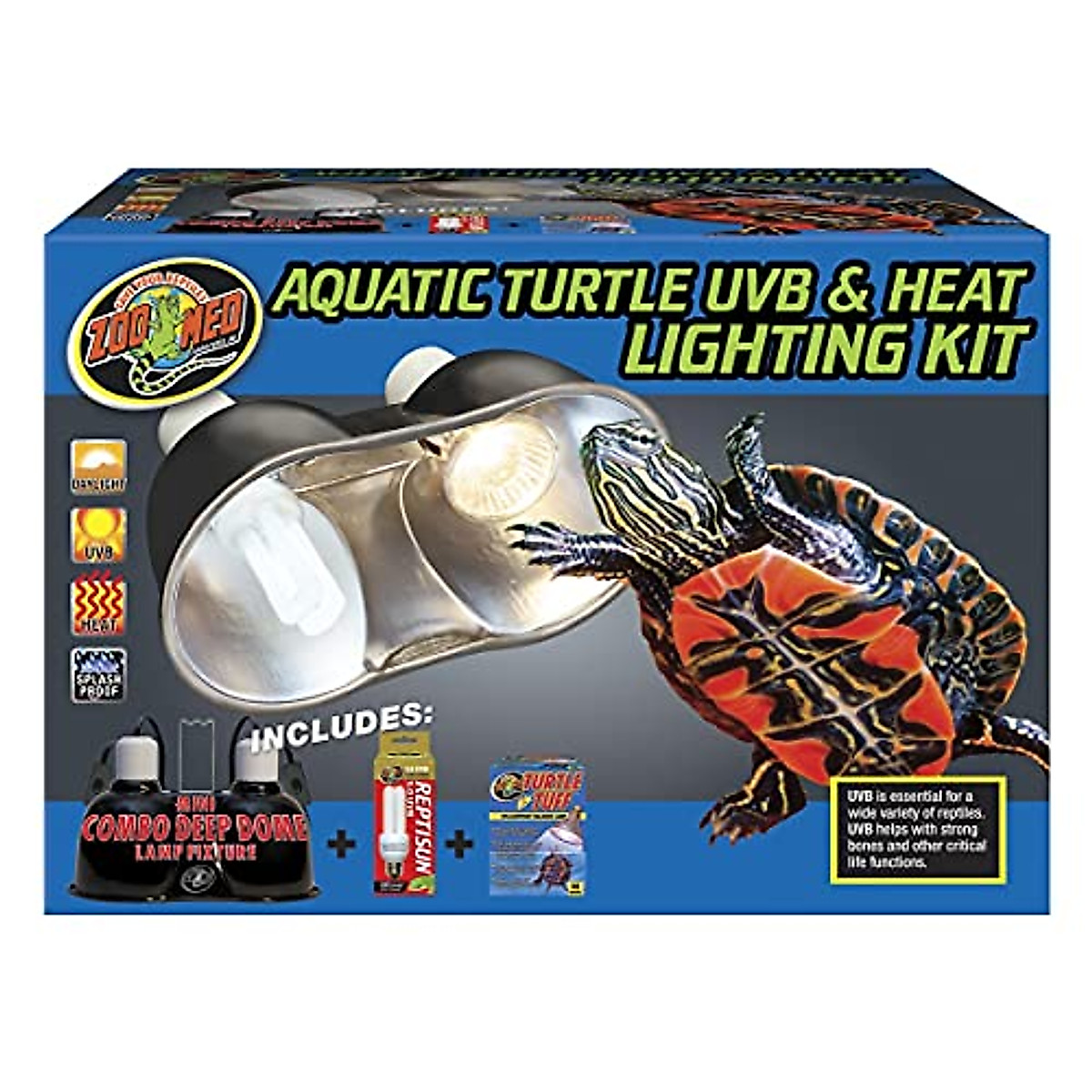 Aquatic Turtle UVB & Heat Lighting Kit with Attached DBDPet Pro-Tip Guide