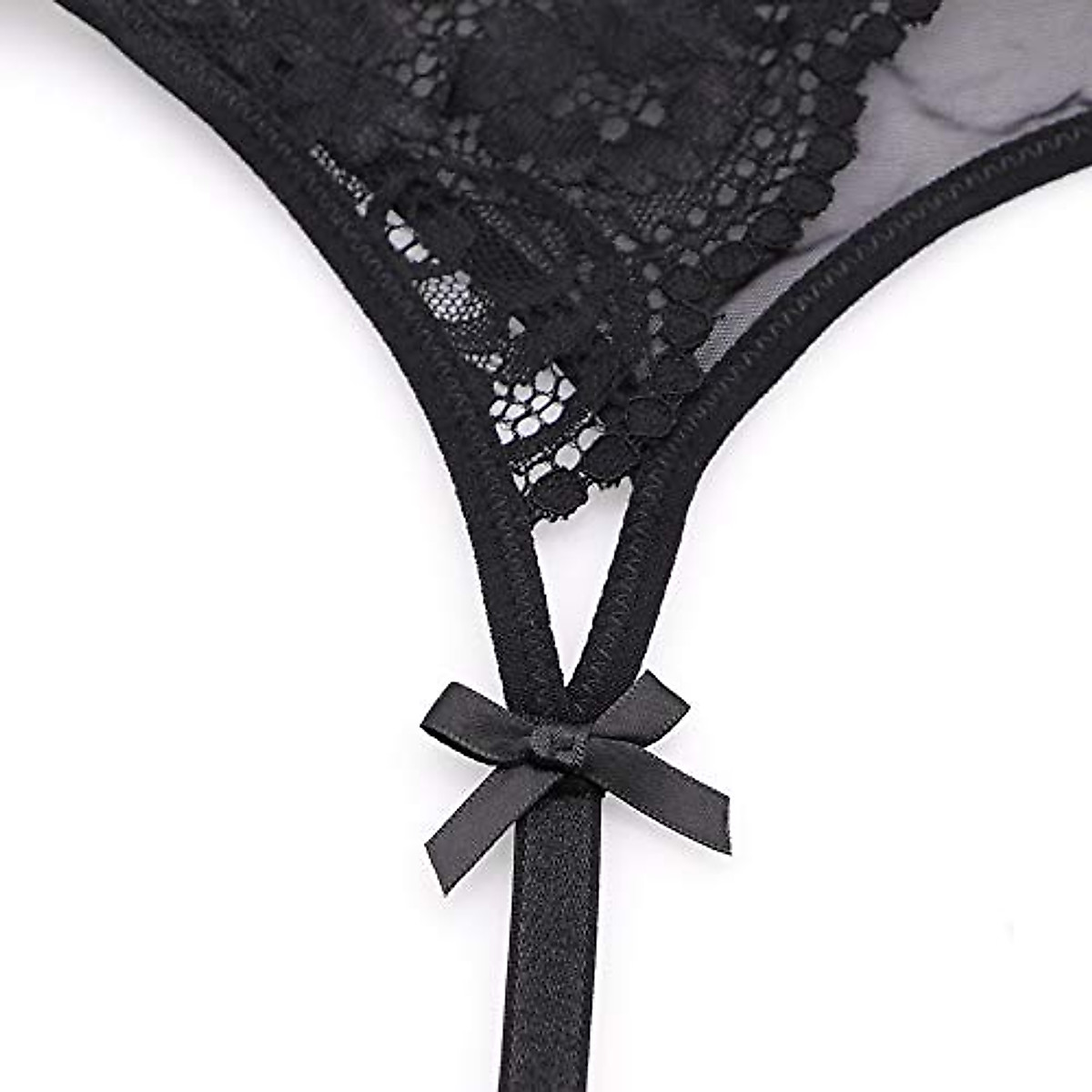 Sexy Lace Suspender Garter Belt for Thigh High Stockings (N019DD-Black-M)