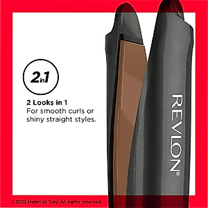 REVLON Straight or Curl Curved Hair Styler | Two Looks, One Tool (1”)
