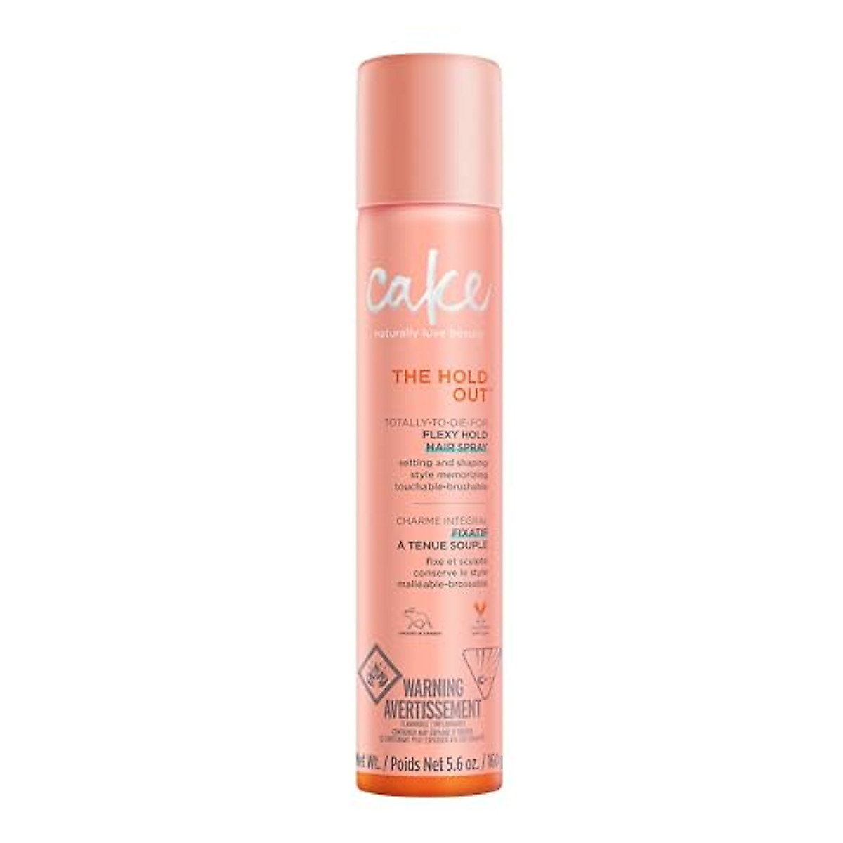 Cake Beauty Hairspray, The Hold Out – For Brushable, Touchable, Flexible Hold & Soft Volume – Vitamin E & Abyssinian Oil – For All Hair Types- 5.6 Oz.
