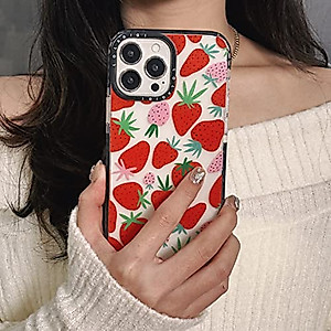 LOLAGIGI for iPhone 14 Pro Case for Women, Cute Strawberry Print Girly Design Kawaii Fruit Cartoon Pattern for Girls Teens Soft Clear TPU Case Cover for iPhone 14 Pro (6.1")