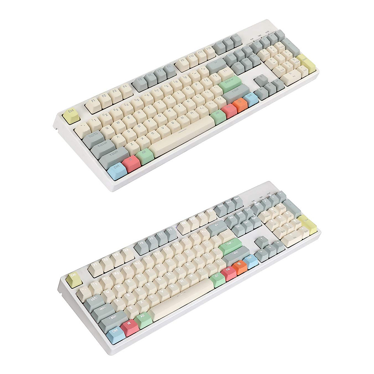 HFSECURITY Canvas Color Design PBT Backlit Keycaps for Cherry Mx Switch 87 104 108 Keys Mechanical Gaming Keyboard Keycaps Replacement DIY (108Canvaskeycaps)