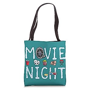 Movie Night Popcorn Tickets Family Cinema Time Film Theater Tote Bag