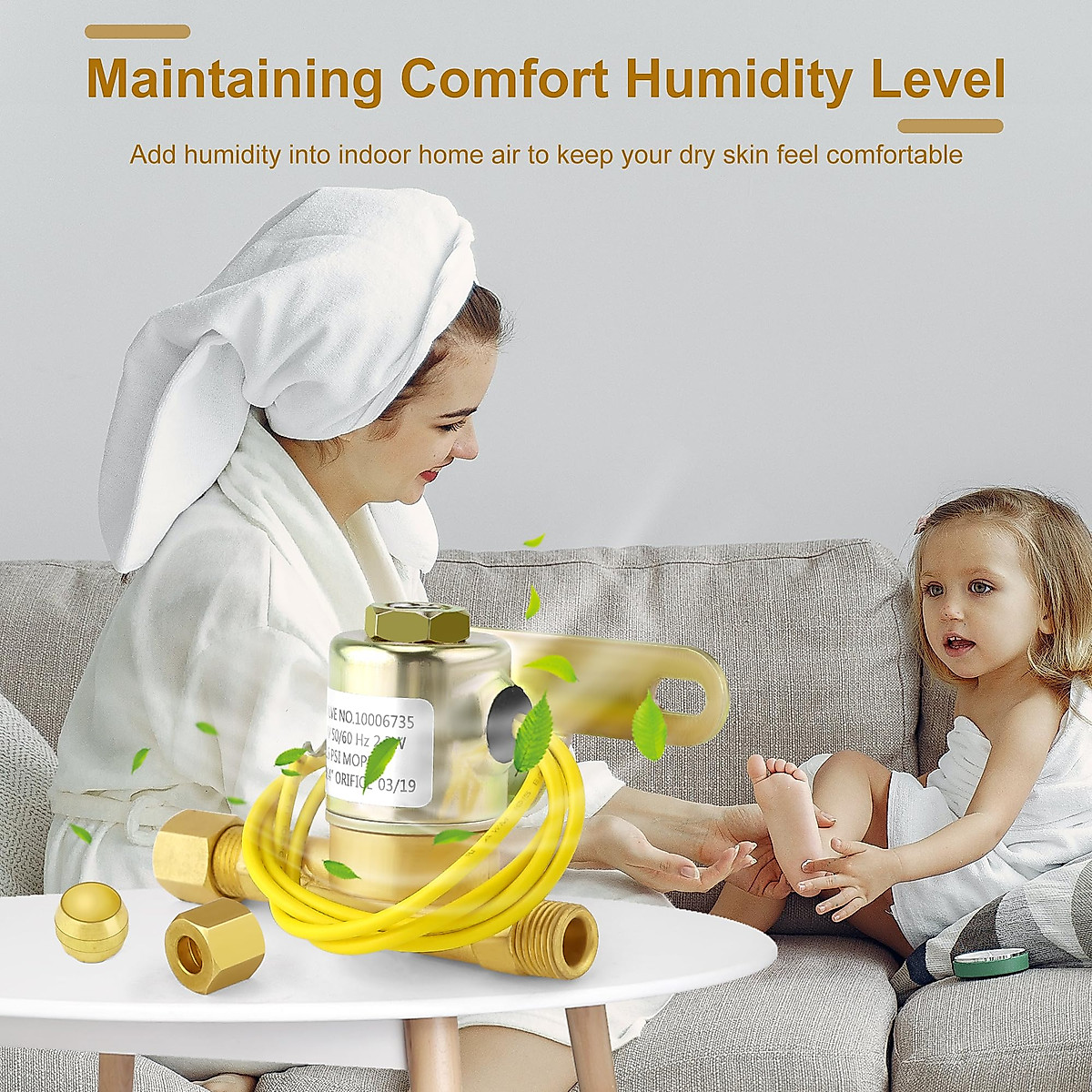 4040 24Volt Humidifier Solenoid Vavle Brass Air Valve By prime&swift Fit for Humidifier Replaces 400 500 600 700 600M 700M 768 760A 550 568 560A 560