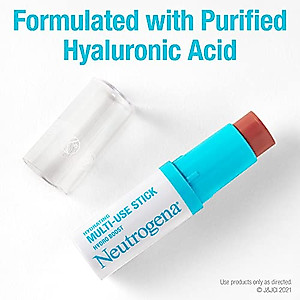 Neutrogena Hydro Boost Hydrating Multi-Use Makeup Stick with Hyaluronic Acid, Multipurpose Colored Makeup Balm for Lips, Cheeks & Eyes, Non-Comedogenic, Paraben-Free, Temptation, 0.26 oz