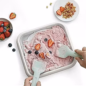 MOKKOM Ice Cream Maker, Rolled Ice Cream Maker with 2 Spatulas, Ice Cream Maker Machine for Home Kids, Frozen Fruit Ice Cream Maker Frozen Yogurt Maker Machine - Green