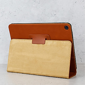 Casemade Real Leather Case Compatible with iPad 9.7” 5th/6th Gen (2017/2018) - Full-Grain Leather Cover, Auto Sleep/Wake, Dual Stand Position (Tan)
