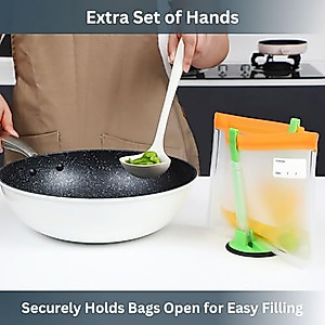 MHSEcoFriendly Meal Prep Storage Kit - 15 Reusable Freezer Bags, Baggy Rack, & 20 Strong Freezer Labels | BPA-Free, Leakproof, & Multipurpose Food Storage