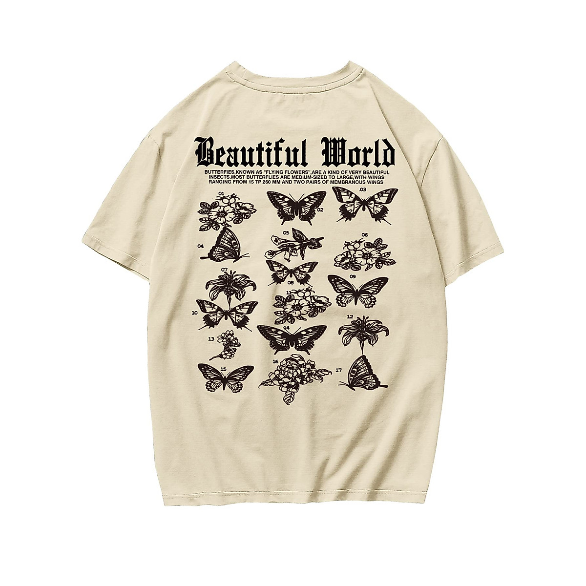 GORGLITTER Men's Graphic Print Short Sleeve T Shirt Round Neck Casual Tee Top Khaki Large