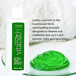 Vitabath Original Spring Green Moisturizing Bath & Shower Gel Wash Intoxicating Botanical Skin Rejuvenation, Hydrating Dry Skincare, Body Cleanser & Foaming Gelee - 10.5 oz