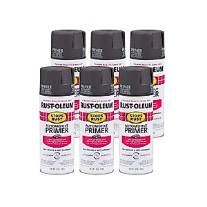 Rust-Oleum 2089830-6PK Stops Rust Automotive Spray Primer, 12 oz, Dark Gray, (Pack of 6)