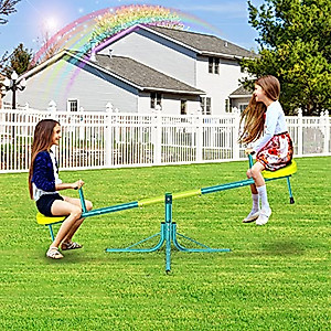 Amictoy Seesaw, Sit and Spin Teeter Totter, 100 Lbs Heavy Duty 2023 Upgraded Model, Kids Outdoor Playground Equipment, Outside Toys Set, Swiveling 360 Degrees Rotating for Kids 4-8 Safety Certified