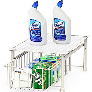 Simple Houseware Stackable Basket Drawer, White