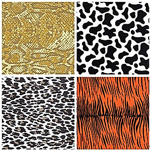 WRAPAHOLIC Wrapping Paper Roll - Animal Prints Design for Birthday, Holiday, Party, Baby Shower Present Packing - 4 Rolls - 30 Inch X 120 Inch Per Roll