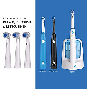 Pursonic Rotating Electric Toothbrush Heads - 8 Pack Electric Toothbrush Replacement Brush Heads for Teeth and Gum Care - Tooth Brush Heads for RET20USB, RET20USB-BK & RET200 (White)